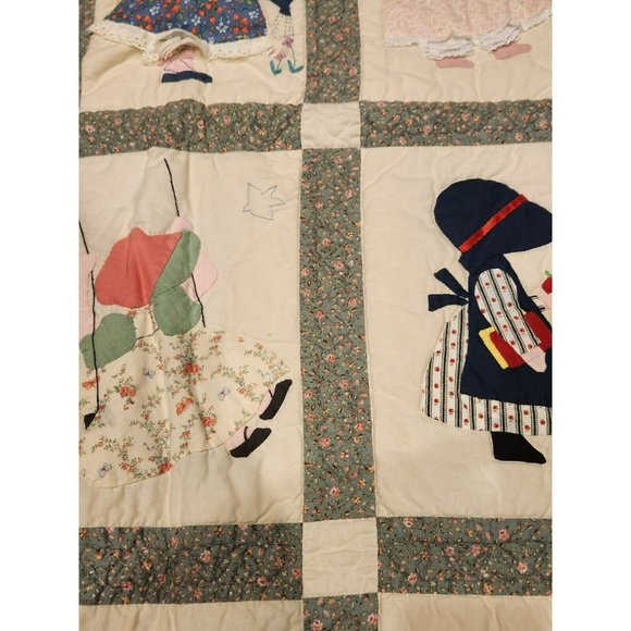 Handmade | Bedding | Vintage Handstitched Patchwork Sun Bonnet Sue By Betty Alderman Quilt ...